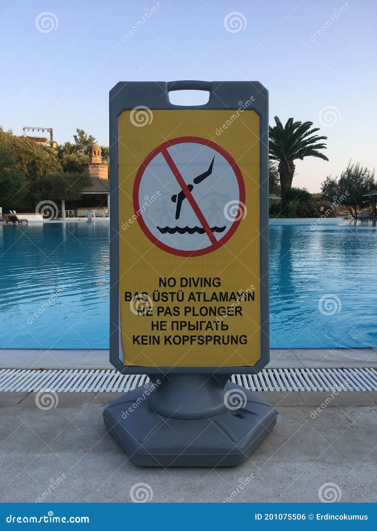 Forbidden Sign To Jump Sea Warning Stock Photo - Image of information ...