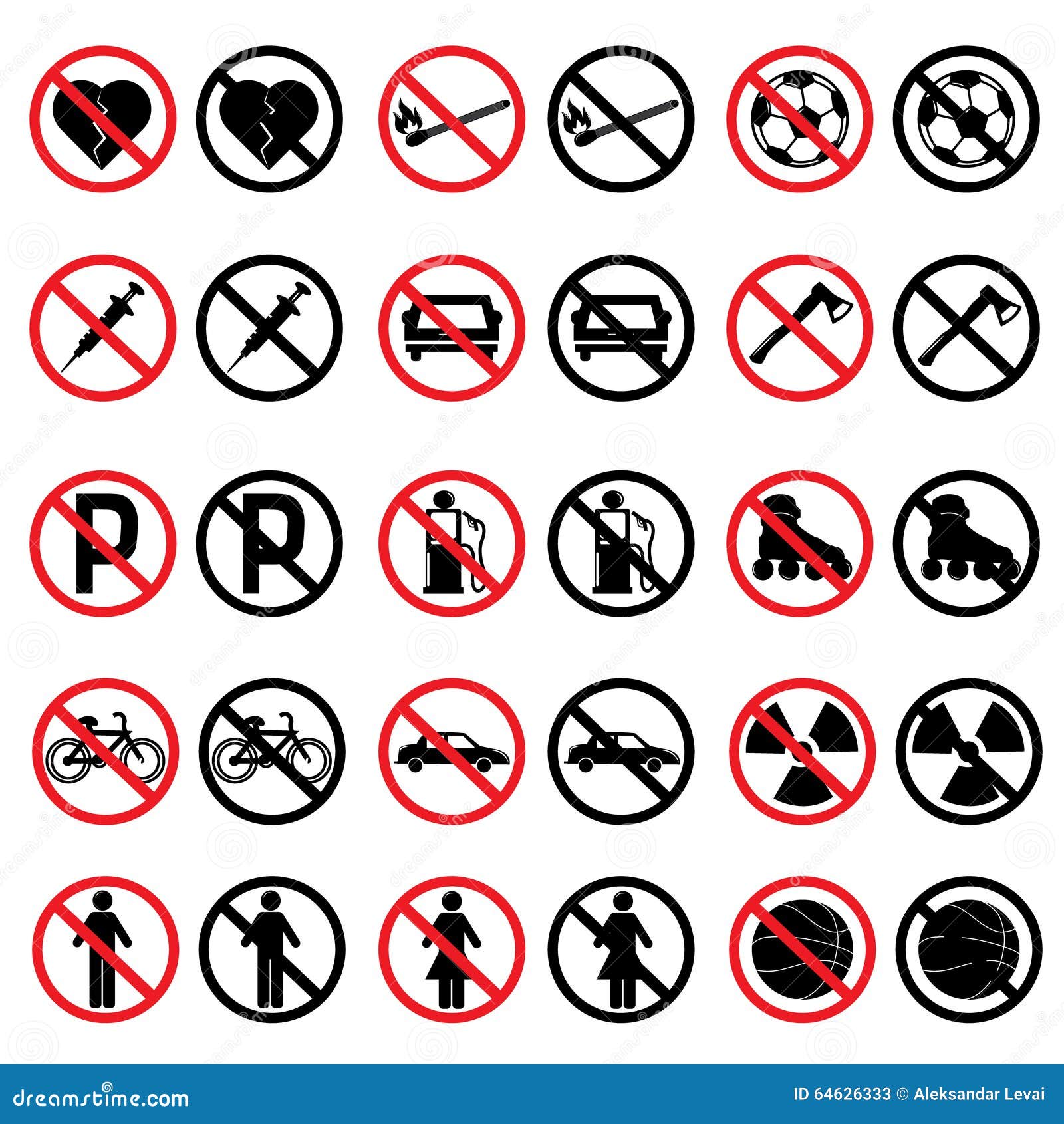 Forbidden Signs stock vector. Illustration of signs, female - 64626333