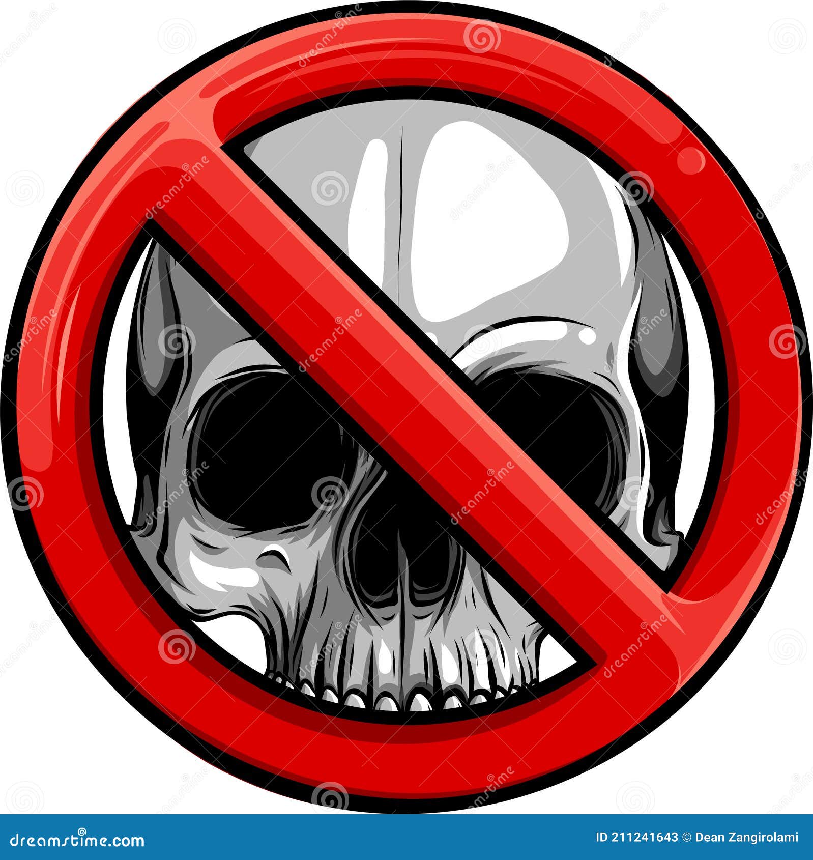 Prohibited Warning Skull Icon. Vector Illustration Design Stock Vector ...