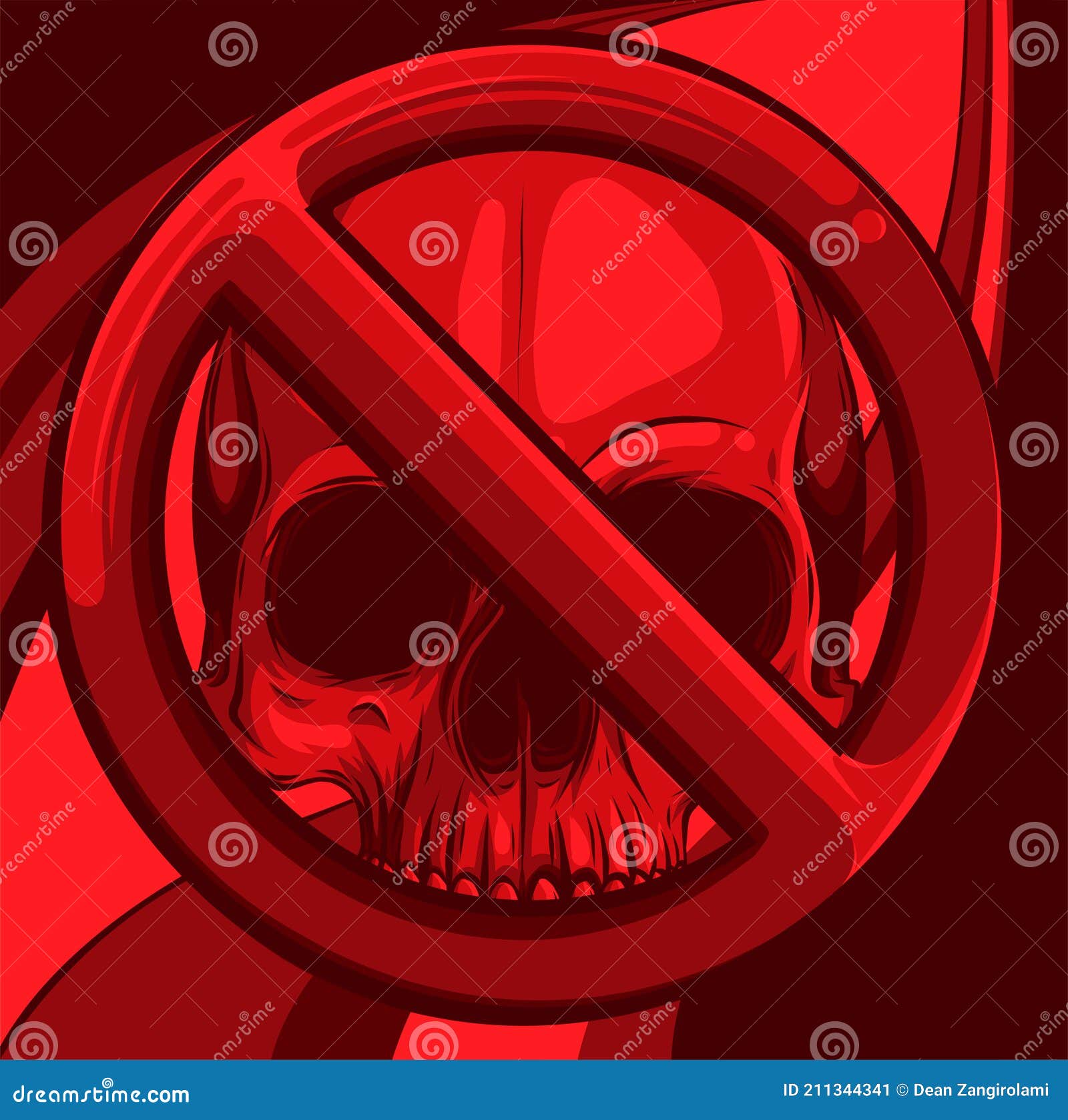 Prohibited Warning Skull Icon. Vector Illustration Design Stock Vector ...