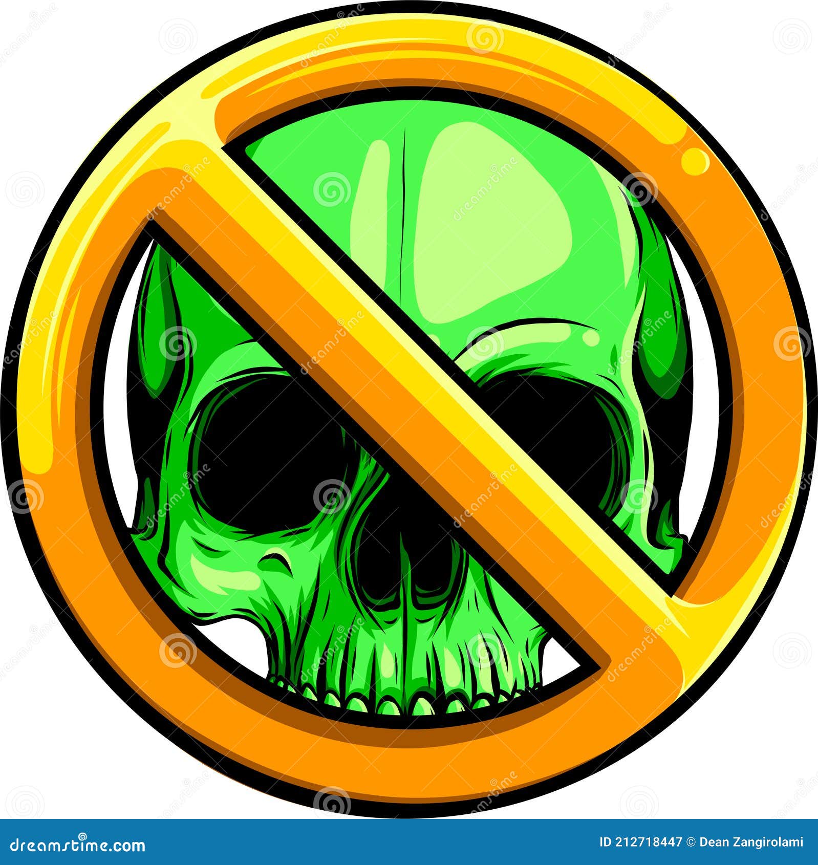 Prohibited Warning Skull Icon. Vector Illustration Design Stock Vector ...