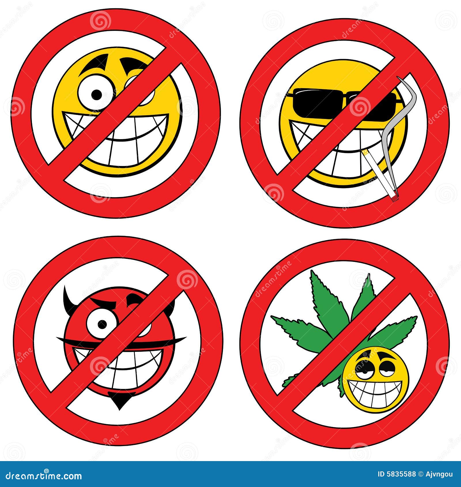 Forbidden Smiley stock illustration. Illustration of light - 5835588