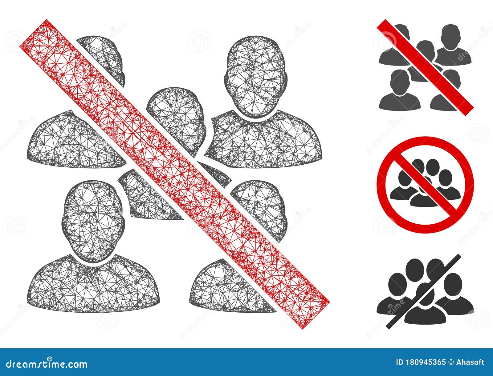 Forbidden Social Group Polygonal Web Vector Mesh Illustration Stock ...