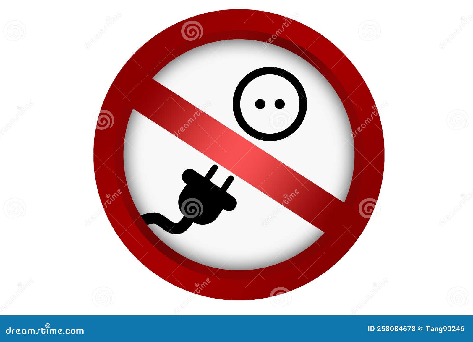 Forbidden To Use Socket Sign Icon on White Background Stock ...