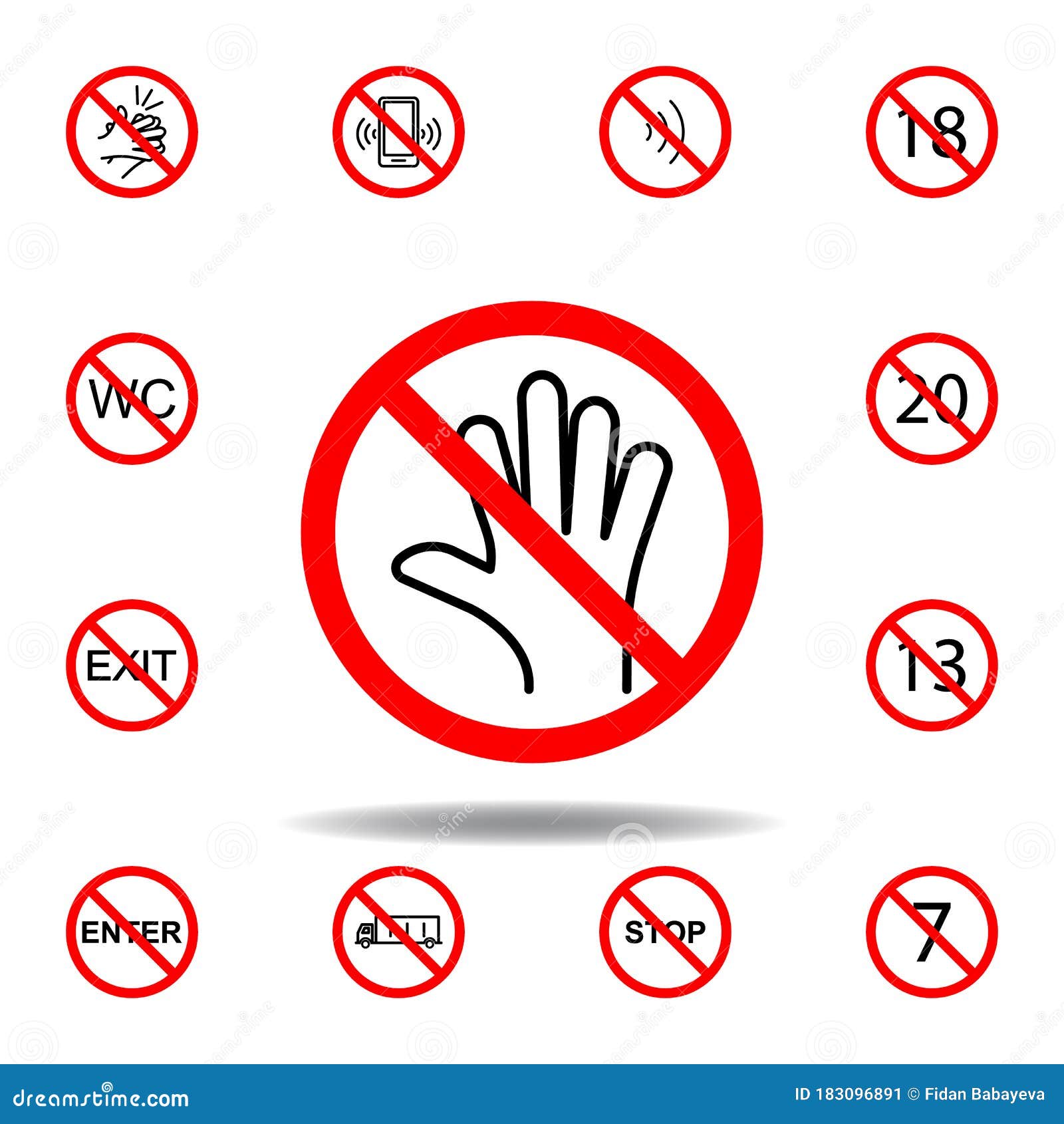 Forbidden Touch Icon. Set Can Be Used for Web, Logo, Mobile App, UI, UX ...