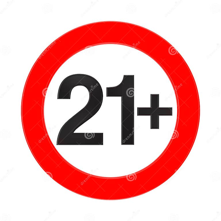 Forbidden Under the Age of 21 Red Sign. 3d Rendering Stock Illustration ...