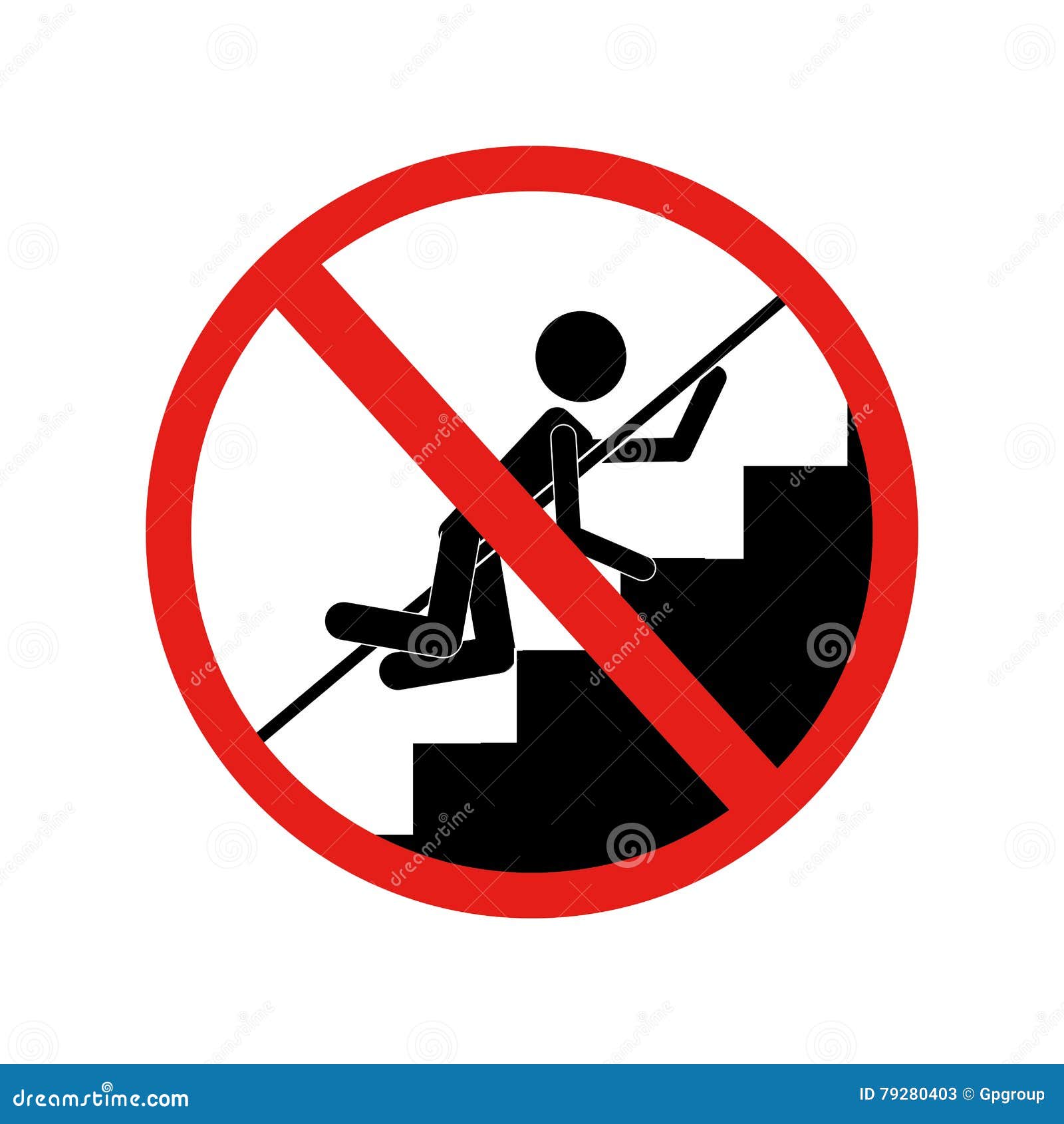 Warning Stairs Symbol Sign, Vector Illustration, Isolated On White ...