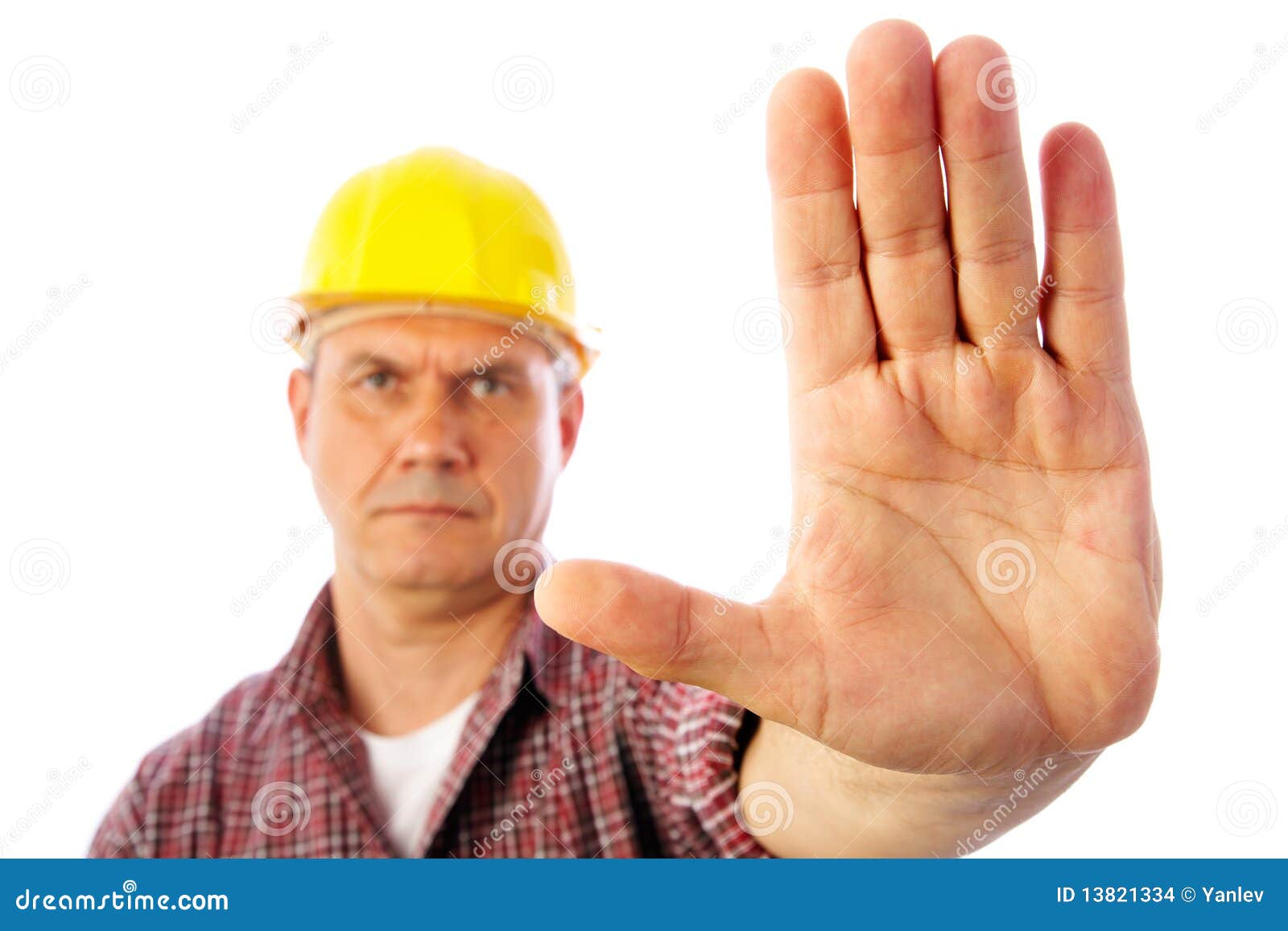 Forbidding gesture stop stock photo. Image of carpenter - 13821334