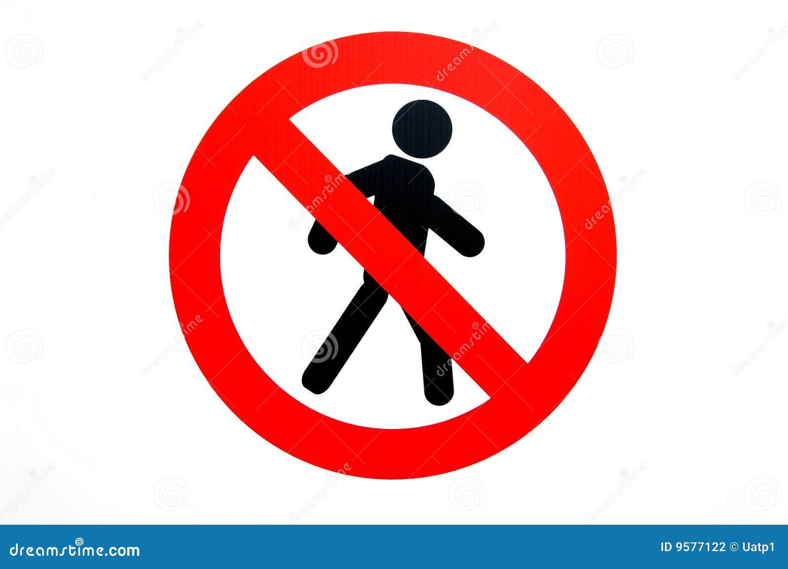 Forbidding Pass To Pedestrians Sign Stock Photo - Image of white ...