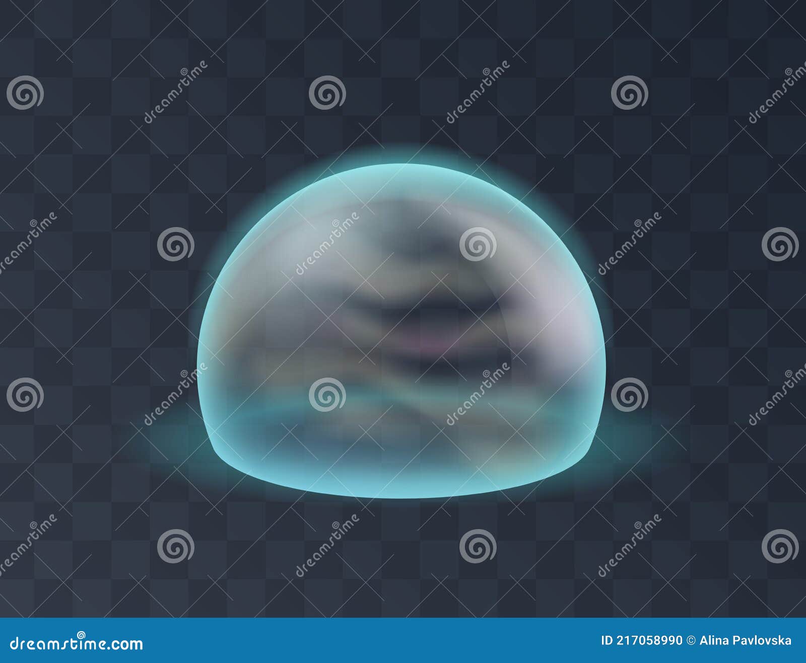 Energy Shield Protecting From Virus Particles Vector Illustration ...
