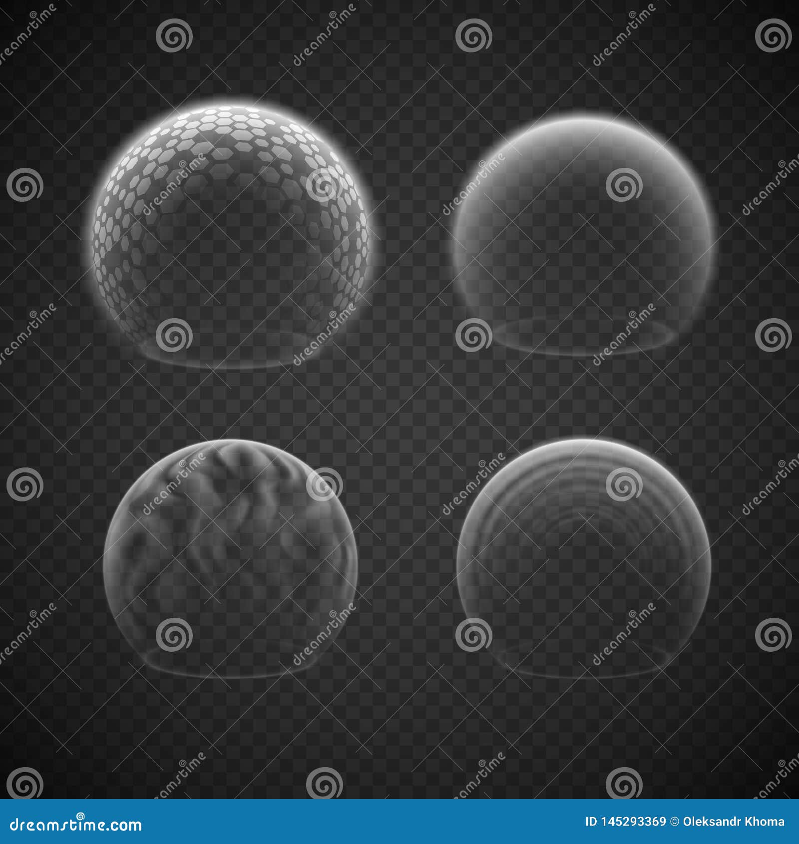 Force Field Set Isolated on Transparency Grid Stock Vector ...