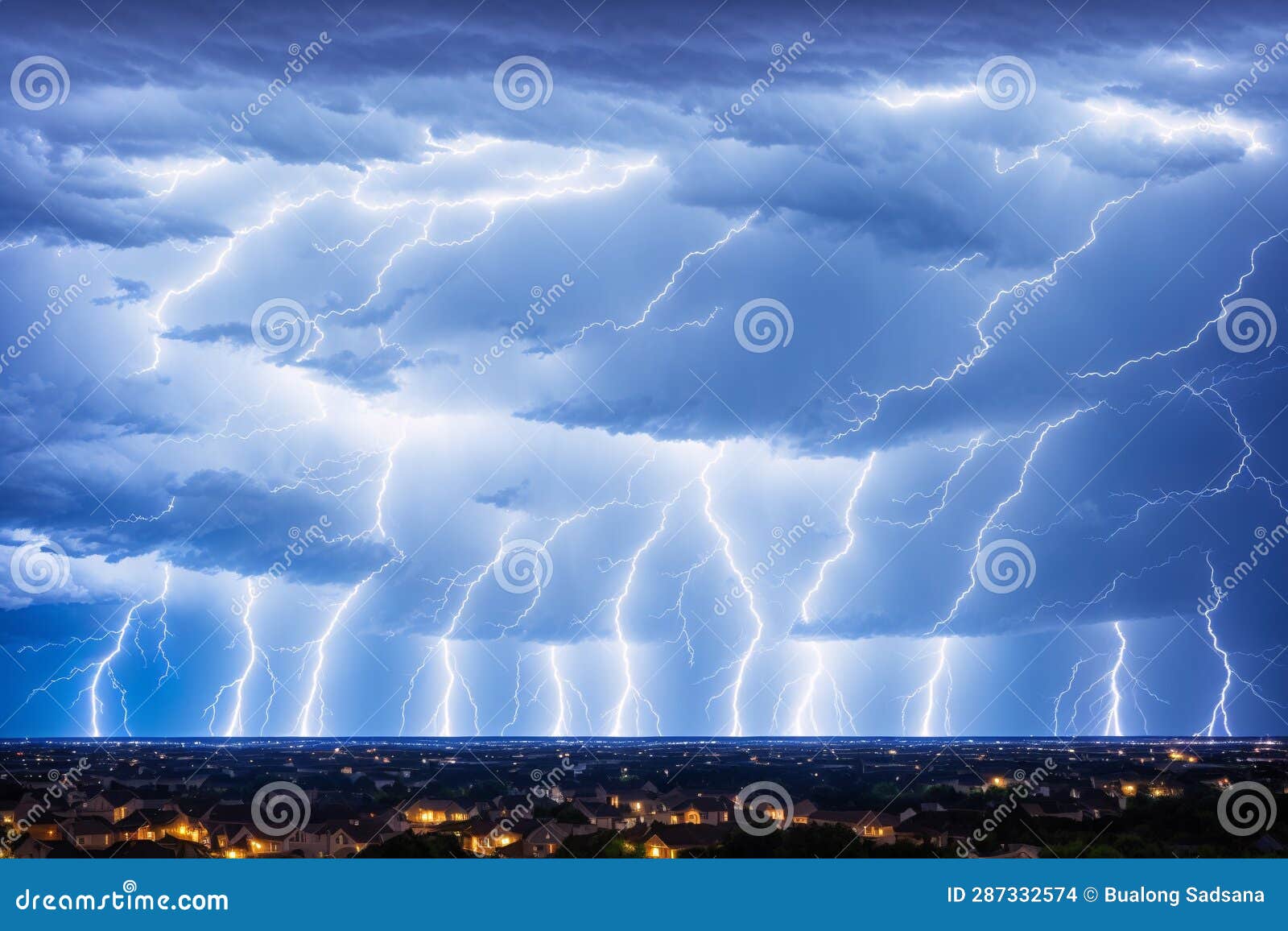 The Force of Nature is Demonstrated by Storms and Lightning. Stock ...