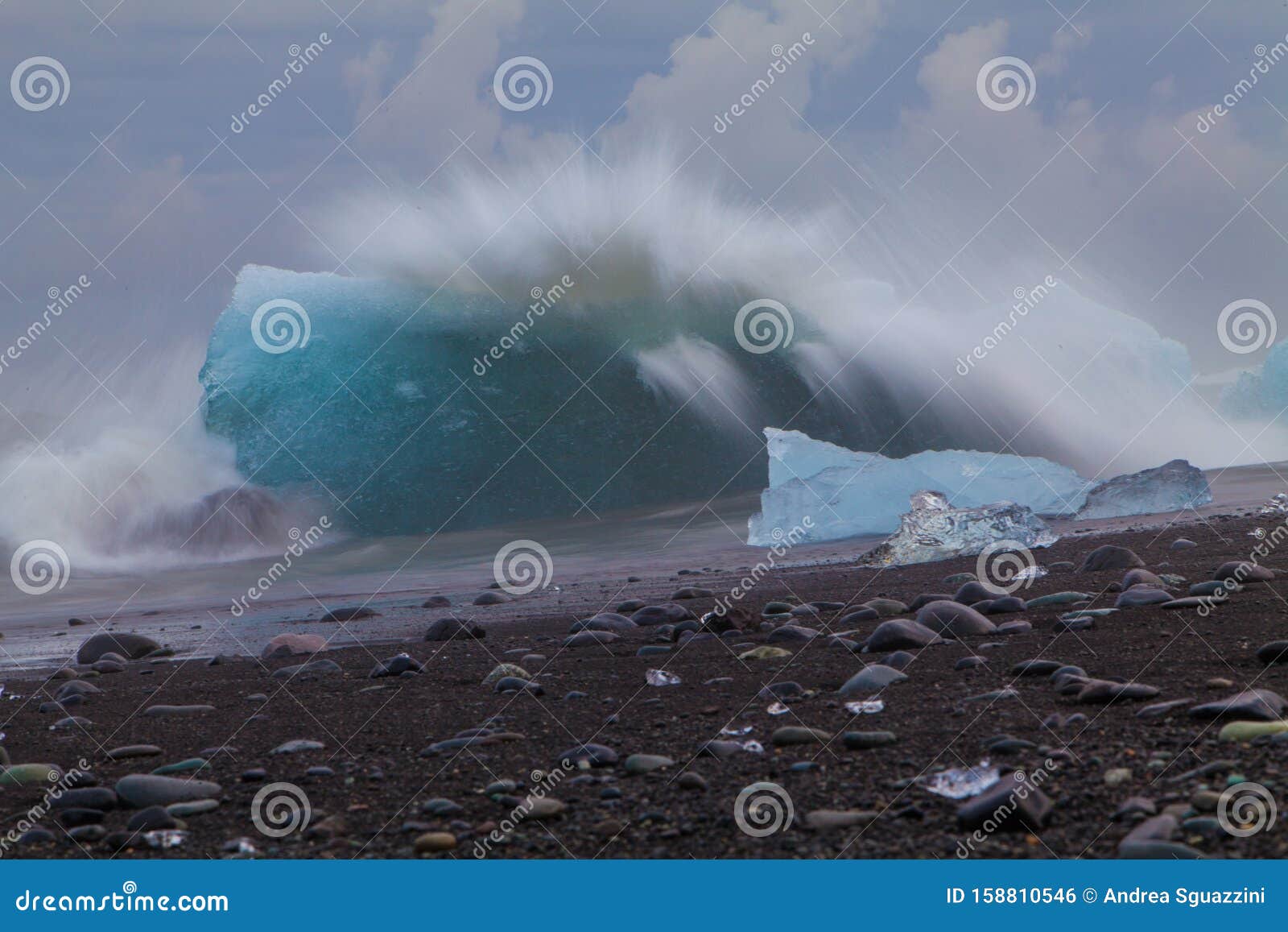 Force of Nature, a Wave Crashes on a Glacier Stock Photo - Image of ...