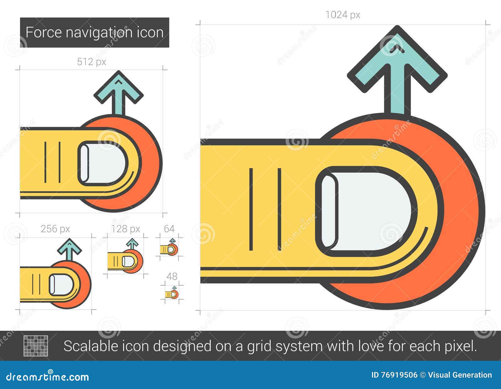 Force Navigation Line Icon. Stock Vector - Illustration of action, line ...