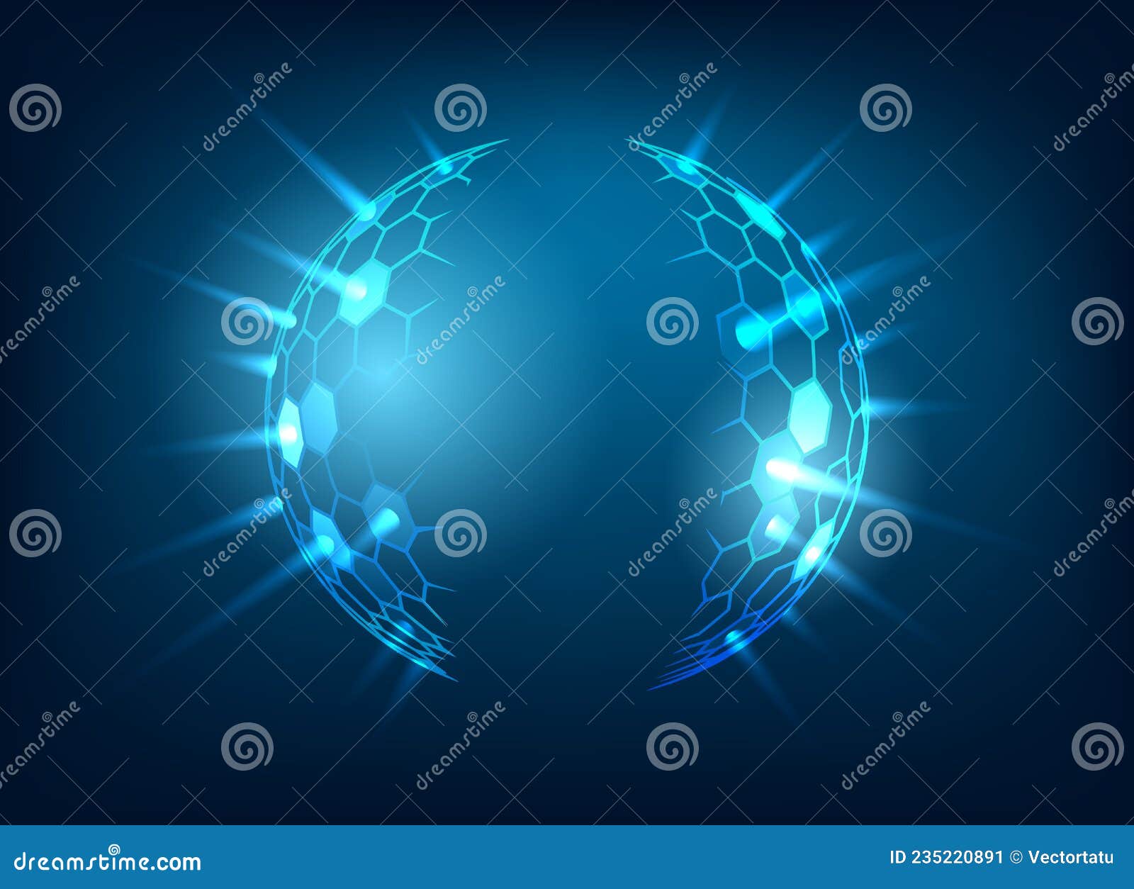 Force Sphere Futuristic Technology Barrier Stock Vector - Illustration ...