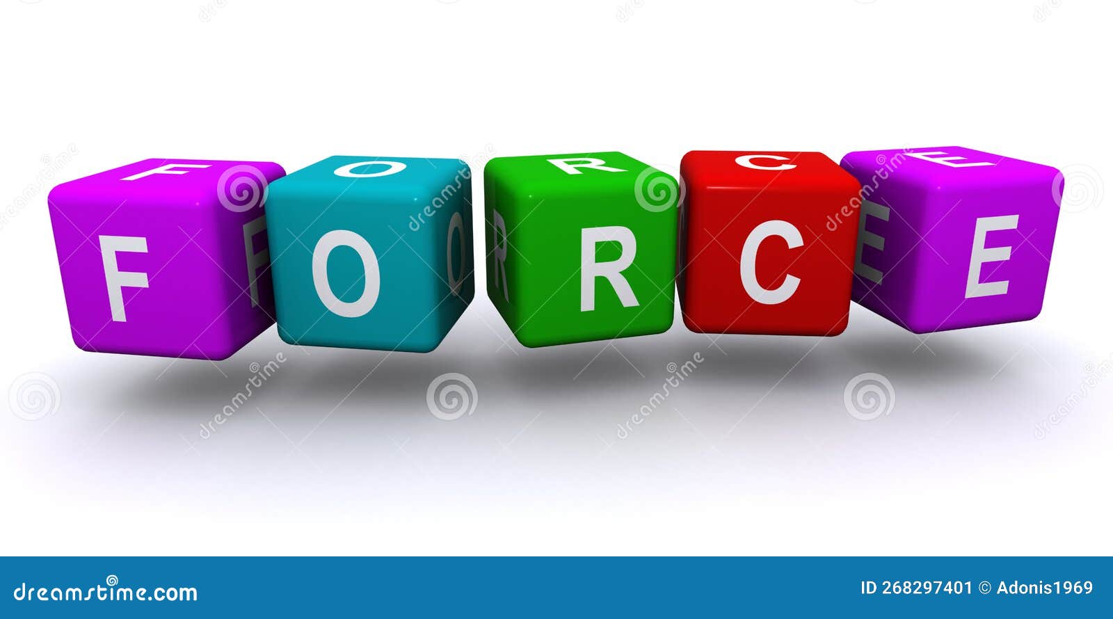 Force word block on white stock illustration. Illustration of alphabet ...