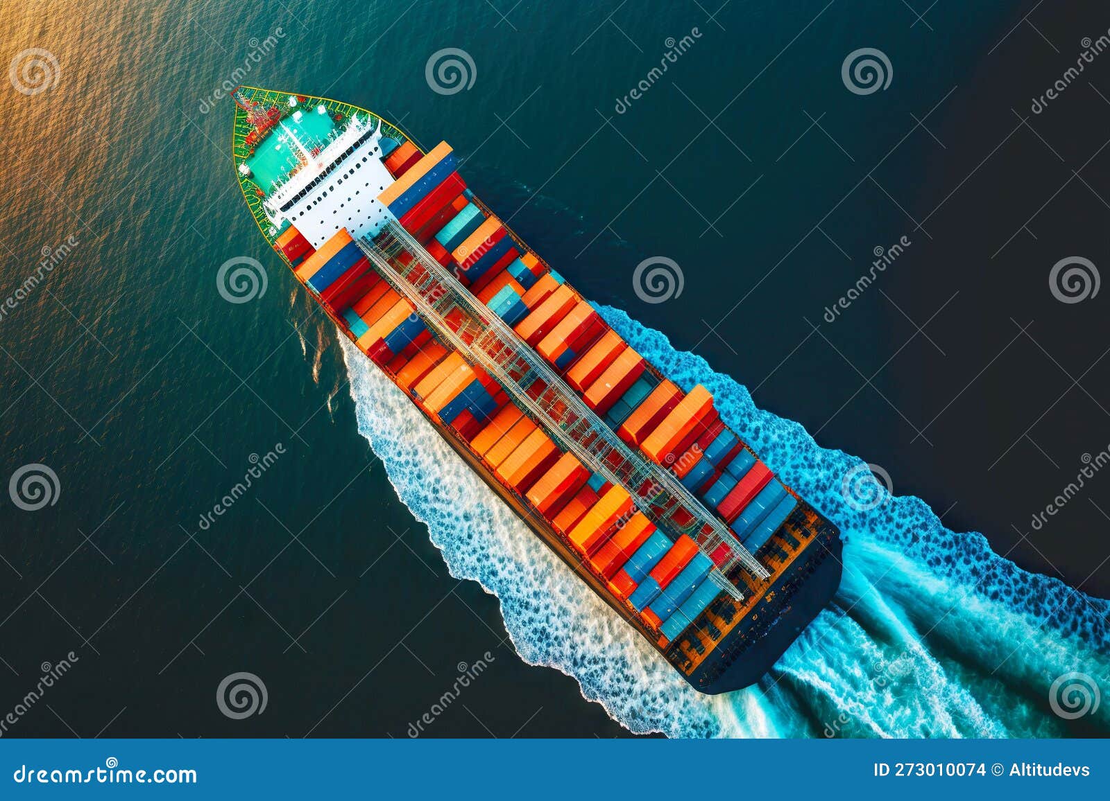 Forced Deck Chartered Cargo Ship Top View Stock Illustration ...