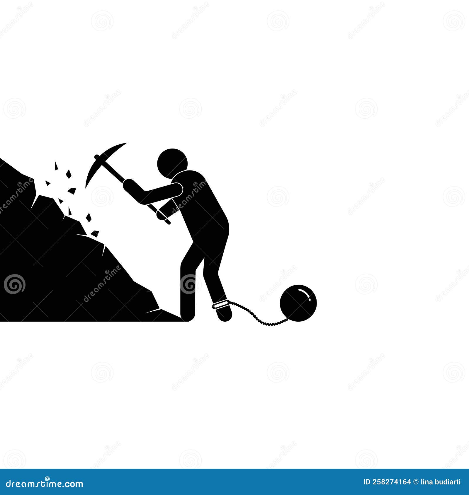 Forced Labour Icon stock vector. Illustration of hill - 258274164