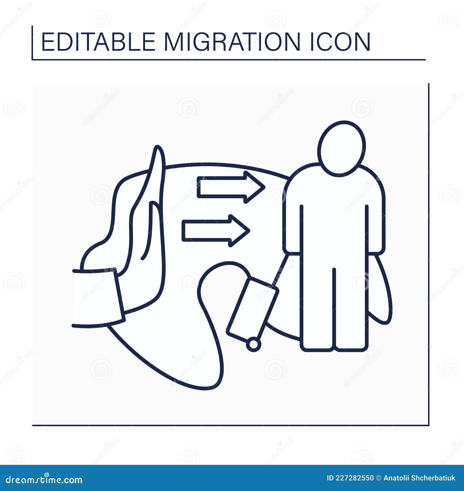 Forced migration line icon stock vector. Illustration of life - 227282550