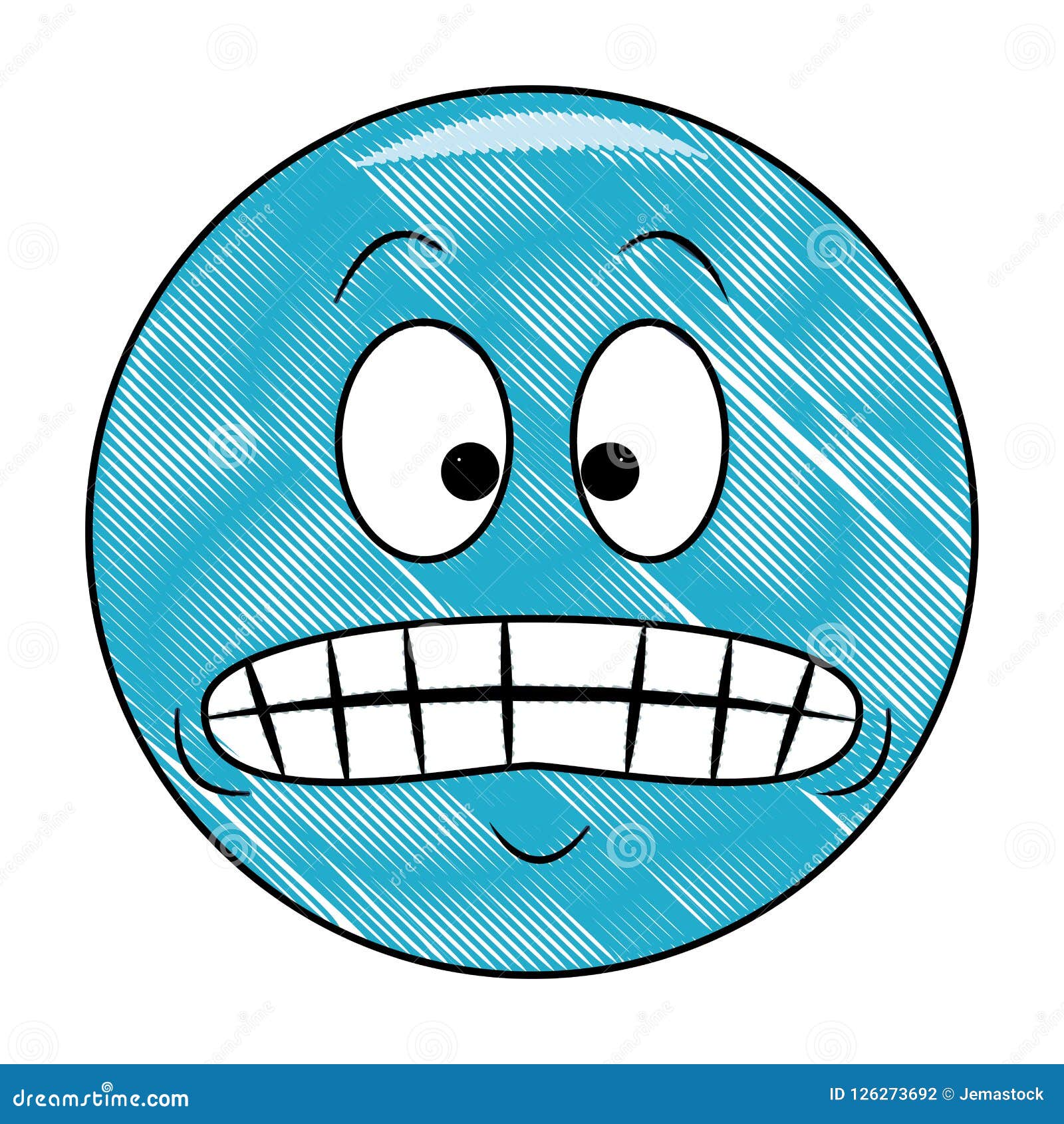 Forced Smile Emoticon In Bubble Scribble Cartoon Vector | CartoonDealer ...