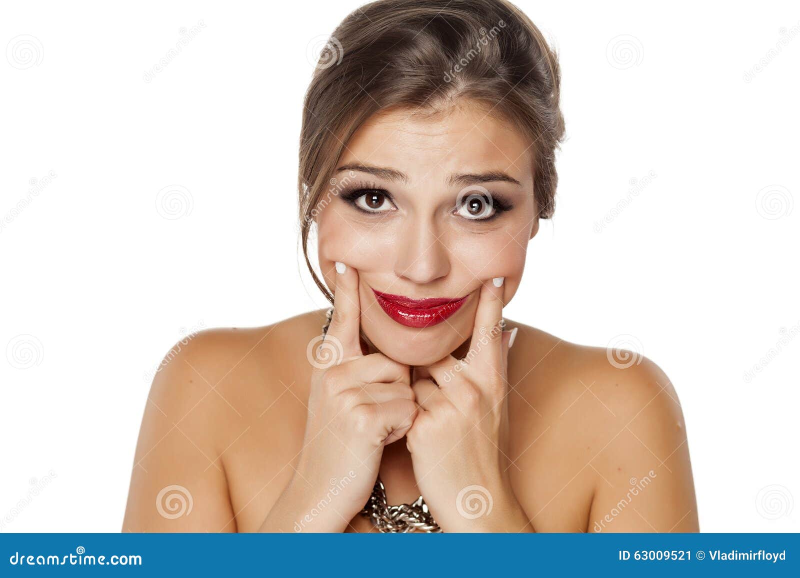 Forced smile stock image. Image of attractive, studio - 63009521