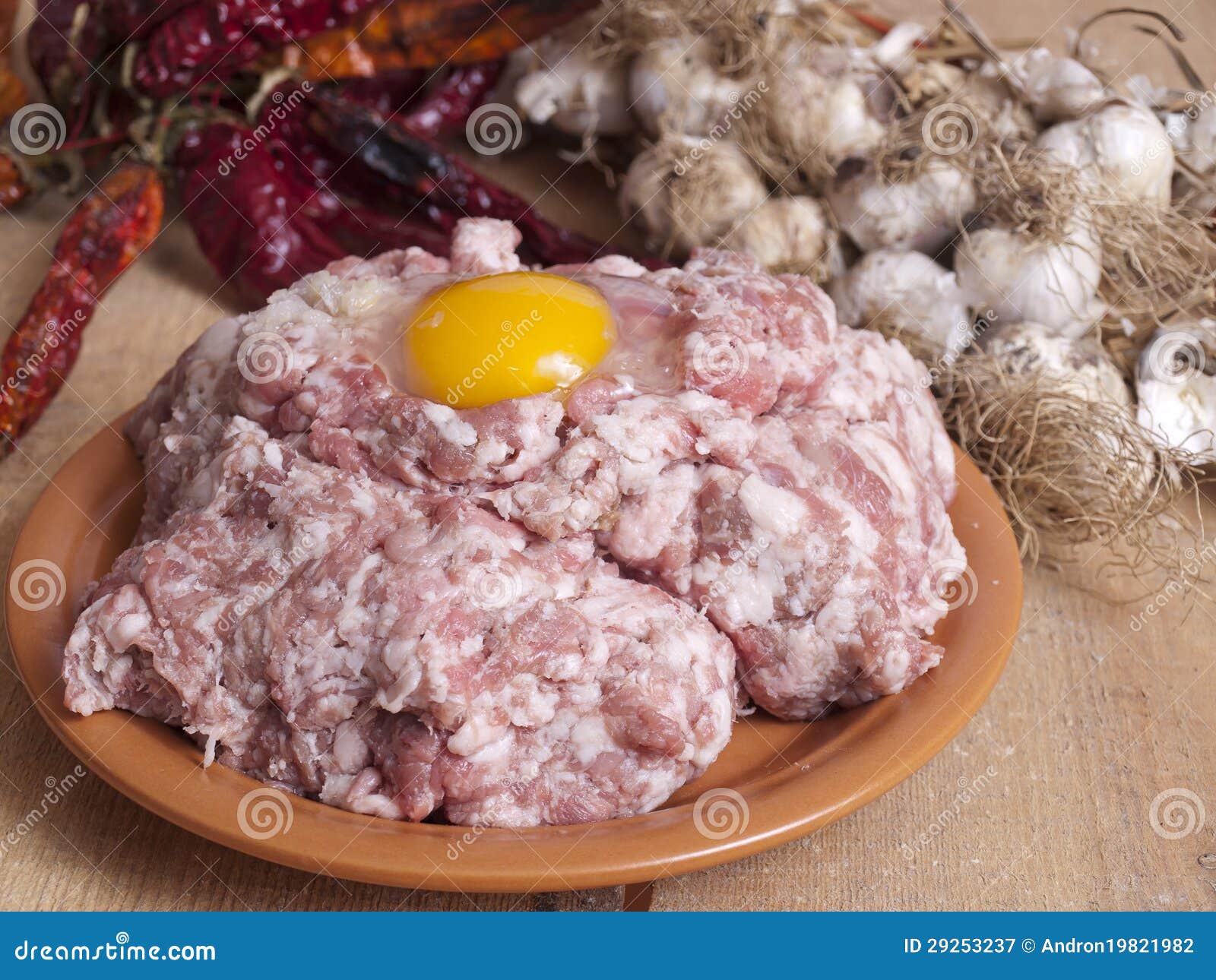 Forcemeat and spices stock image. Image of tasty, process - 29253237