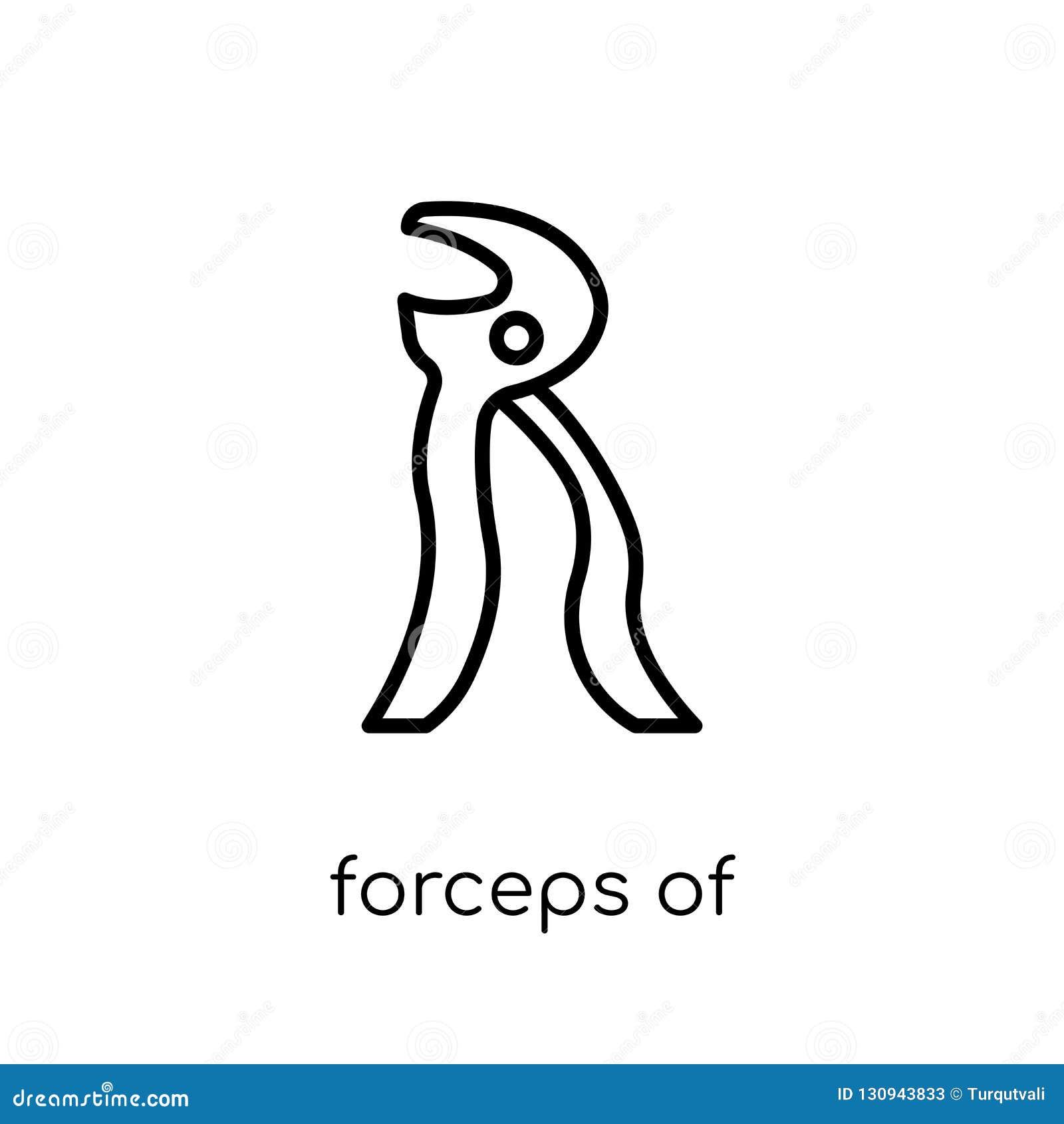 Forceps Linear Icon Cartoon Vector | CartoonDealer.com #202821889