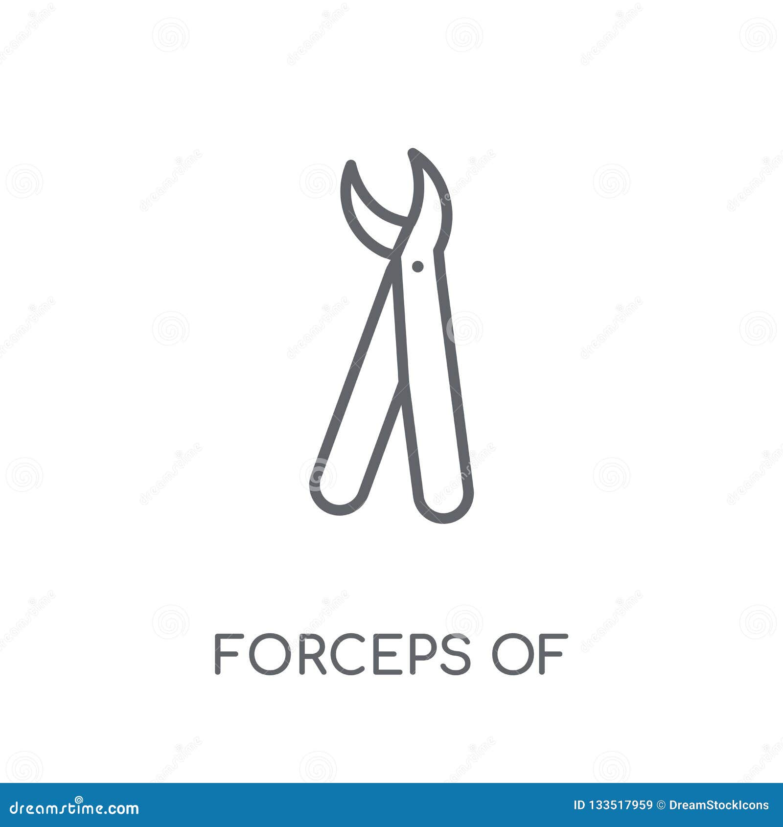 Forceps Linear Icon Cartoon Vector | CartoonDealer.com #202821889