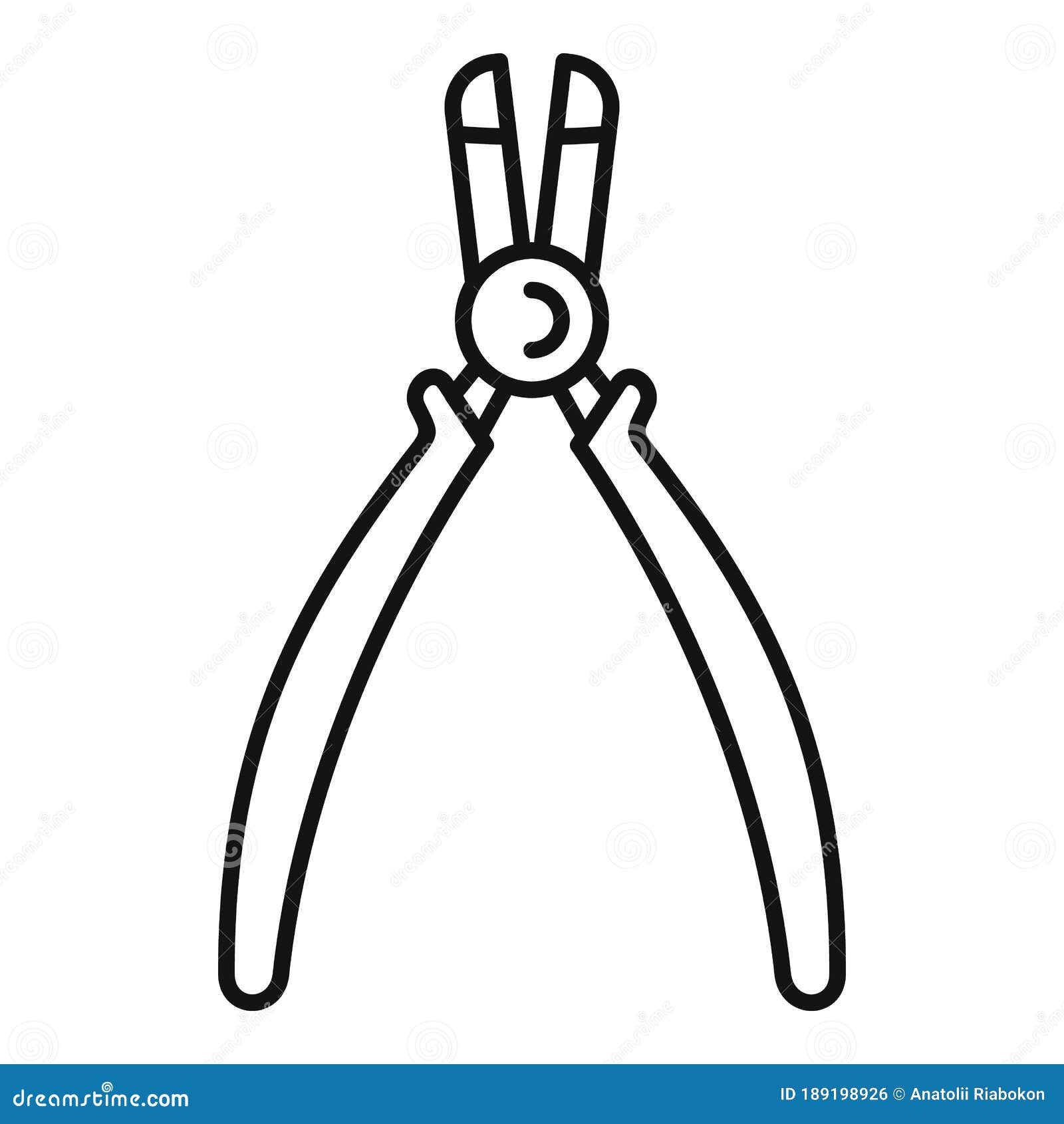 Outline Forceps Vector Icon. Isolated Black Simple Line Element ...
