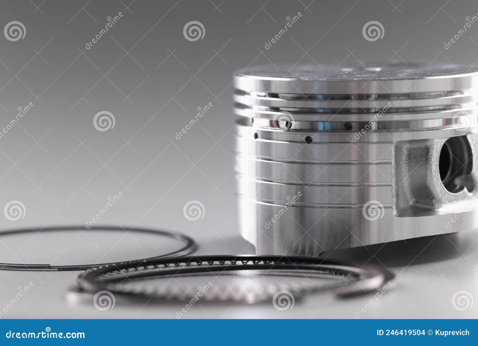Piston Of An Internal Combustion Engine In A Cut Aluminum Cylinder ...