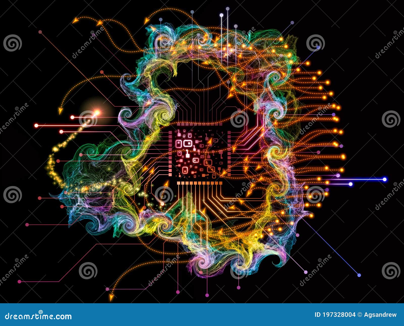 Forces of CPU Workflow stock illustration. Illustration of central ...