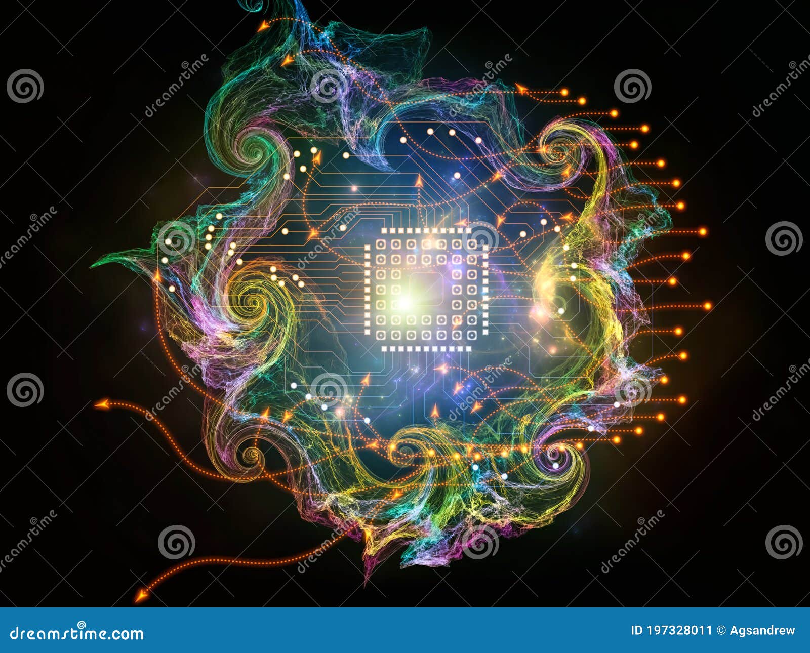 Forces of CPU Workflow stock illustration. Illustration of unit - 197328011