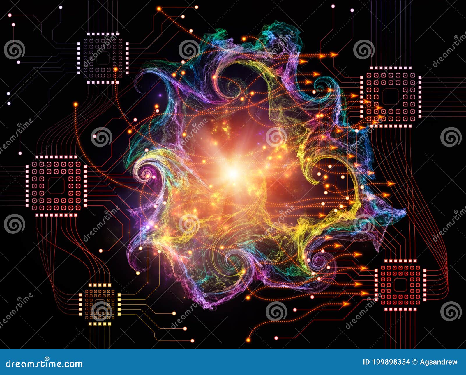 Forces of CPU Workflow stock illustration. Illustration of computer ...