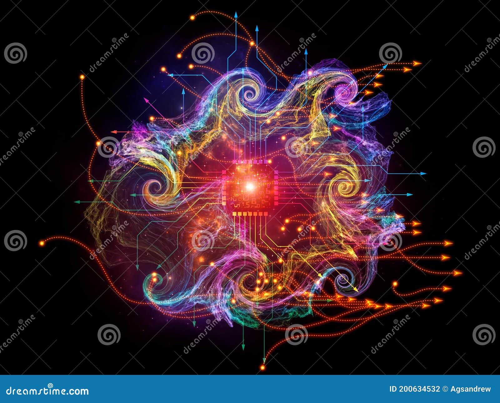 Forces of CPU Workflow stock illustration. Illustration of movement ...