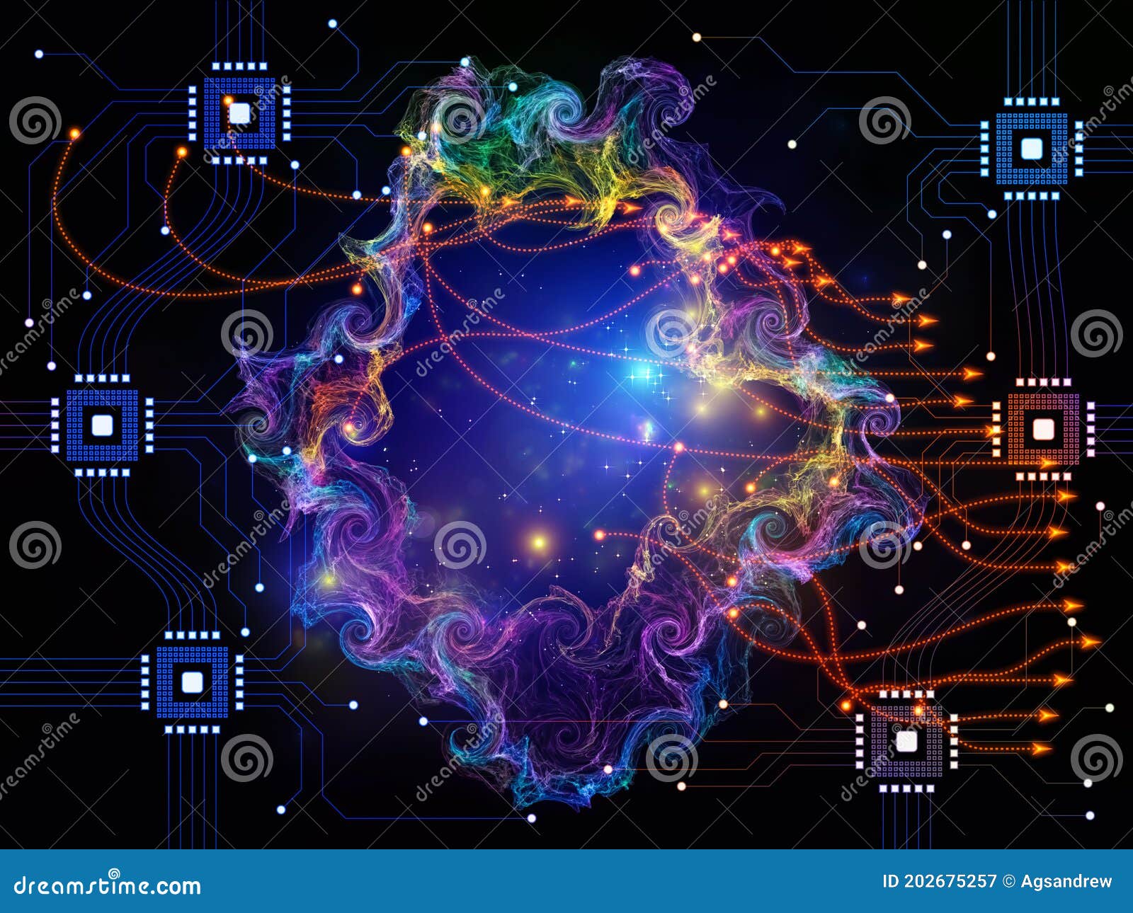 Forces of CPU Workflow stock illustration. Illustration of rendering ...
