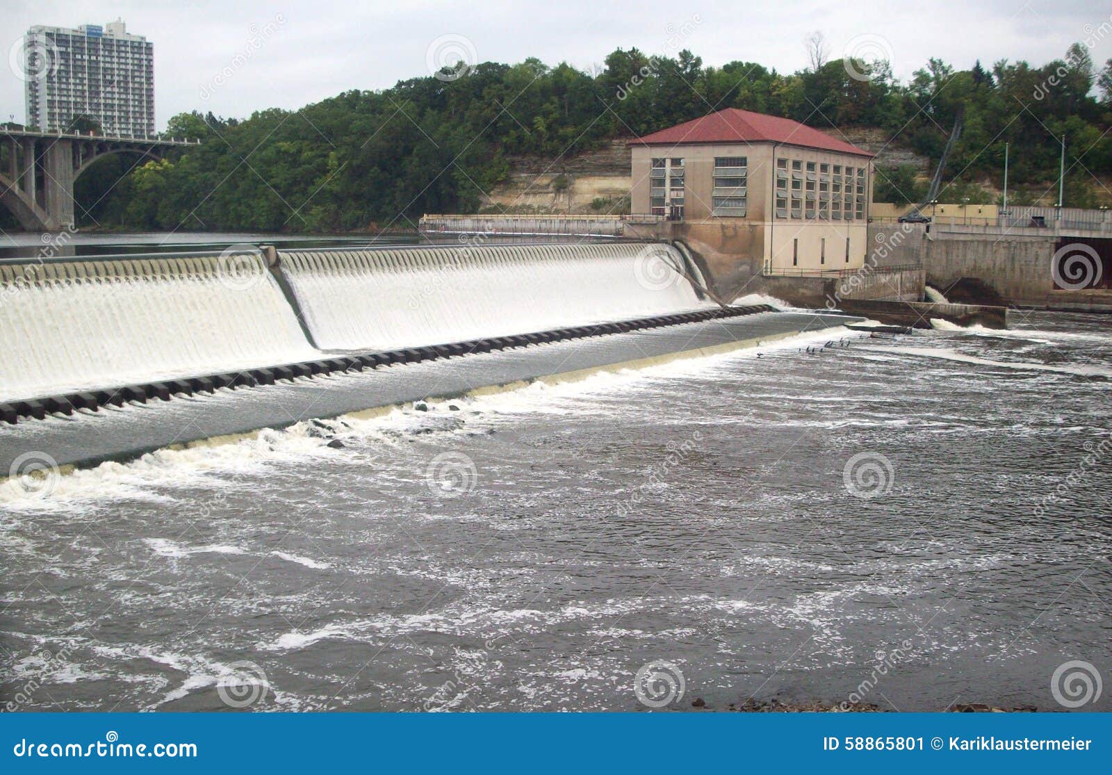 Ford Dam in Minnesota stock image. Image of flowing, brown - 58865801