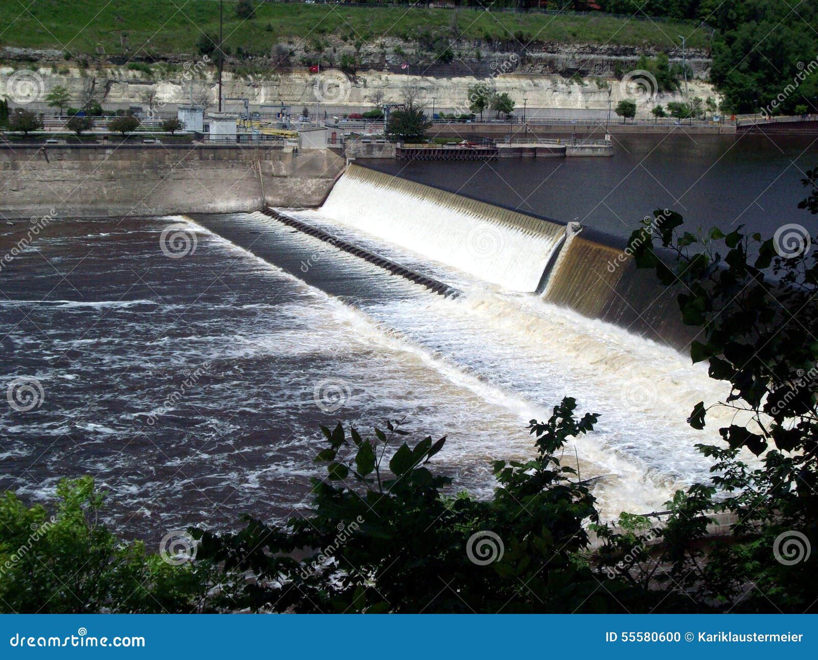 Ford Dam Overlook in Minneapolis Stock Photo - Image of overlook ...