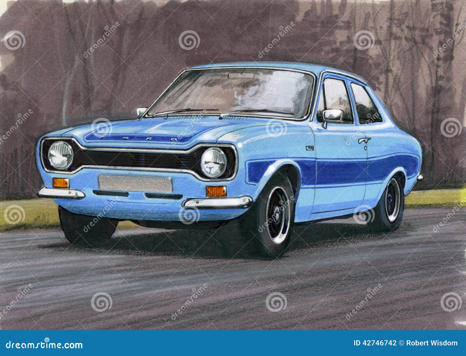 Ford Escort Mk1 RS2000 editorial photography. Illustration of drawing ...