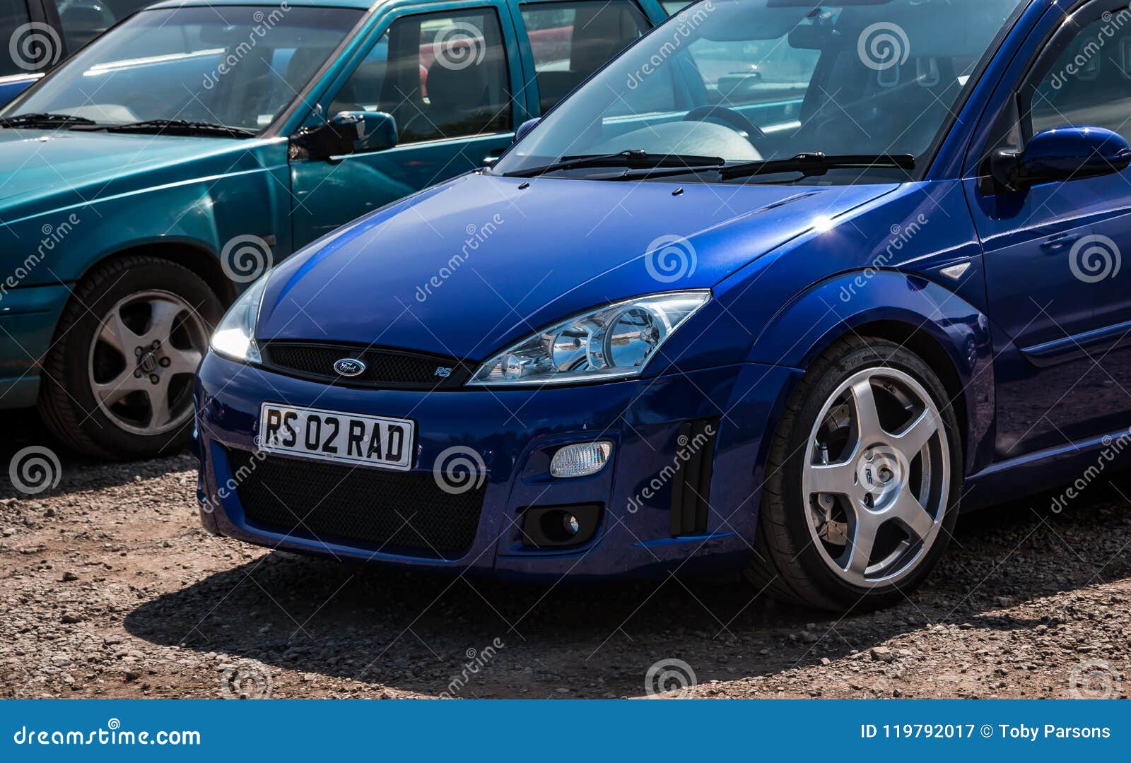 Ford Focus Second Generation C307 In Motion On The Street. White Car ...