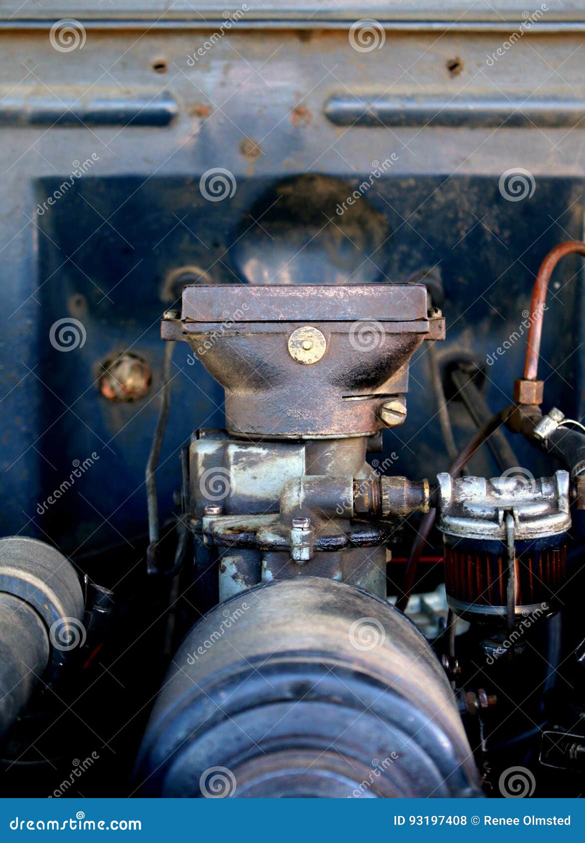 1940 Ford Howard Cooper Fire Truck Flathead V8 Engine Compartment Stock ...