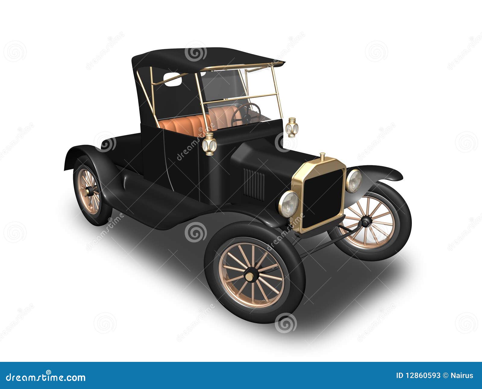 Ford Model T 1 stock illustration. Illustration of headlight - 12860593