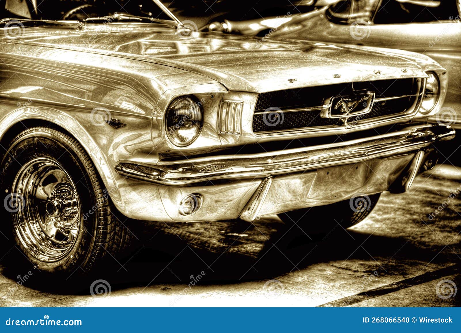 Ford Mustang Vintage Car Front Side Editorial Image - Image of ...