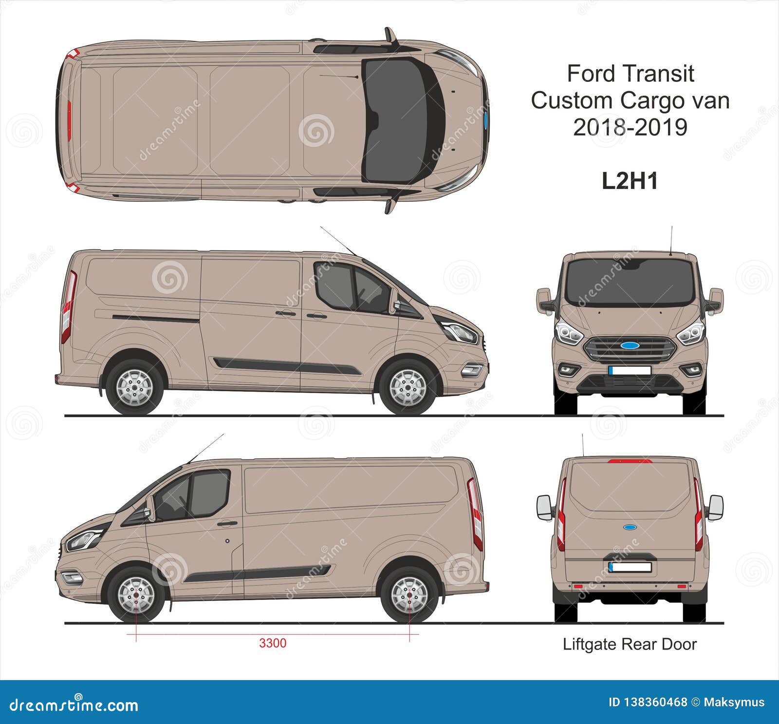 Ford Transit Custom Cargo Van L2H1 2018-2019 Redactionele Stock Foto ...