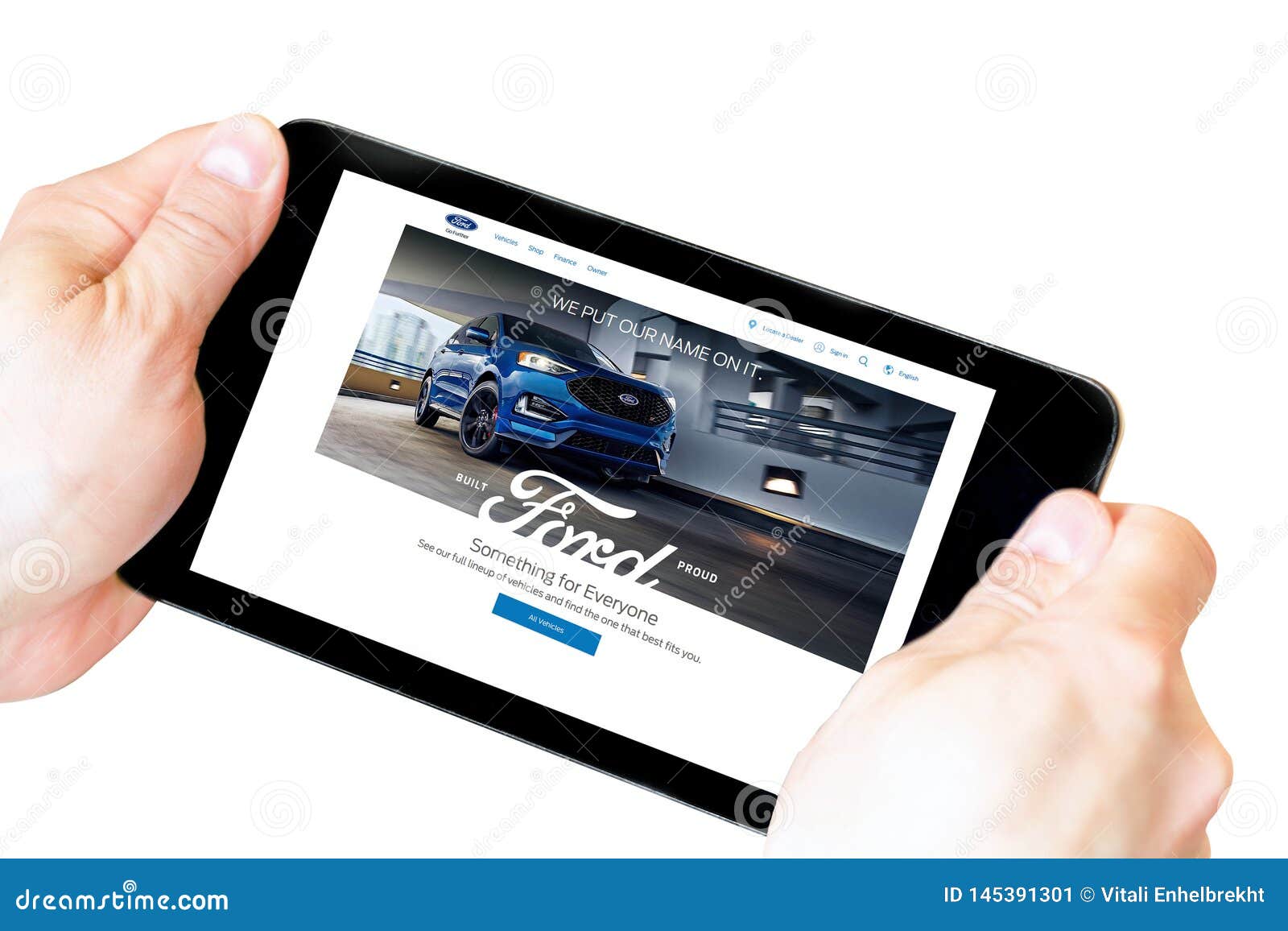 Ford website homepage editorial photo. Image of global - 145391301