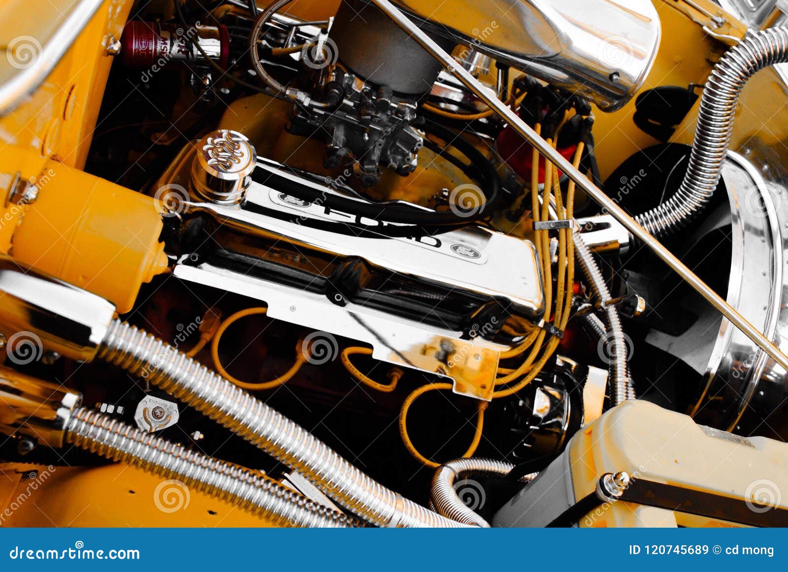 Ford editorial stock image. Image of chrome, ford, engine - 120745689