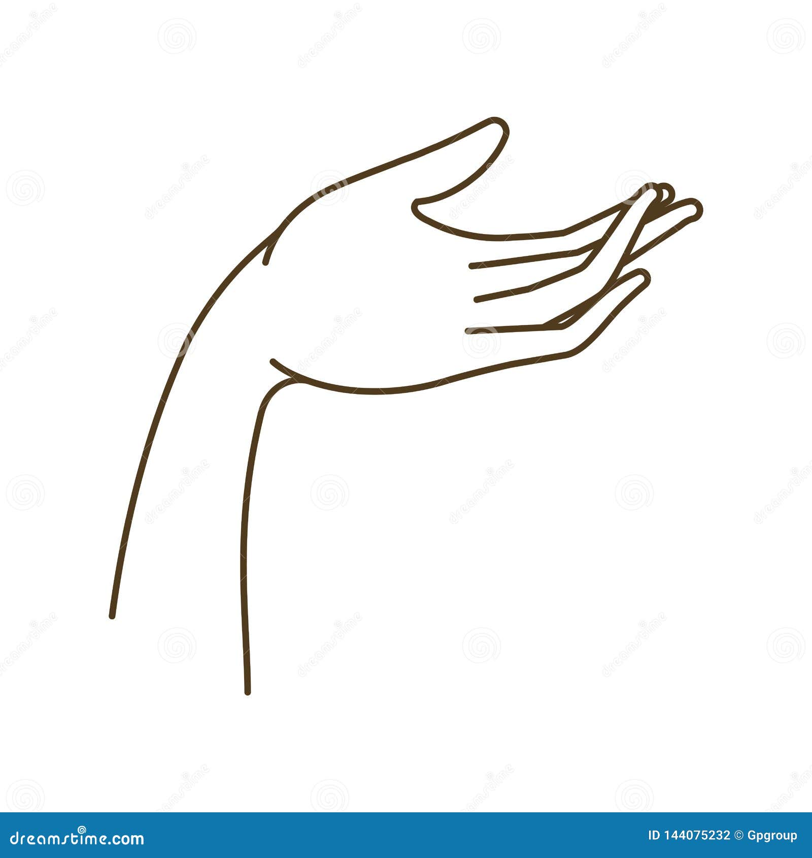 Forearm with Open Hand Avatar Character Stock Vector - Illustration of ...