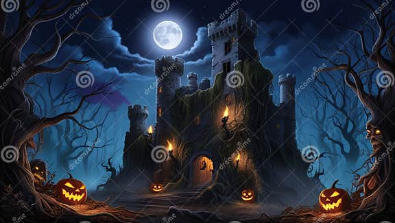 A Foreboding, Ancient, and Decrepit Castle Stands Amidst a Twisted ...