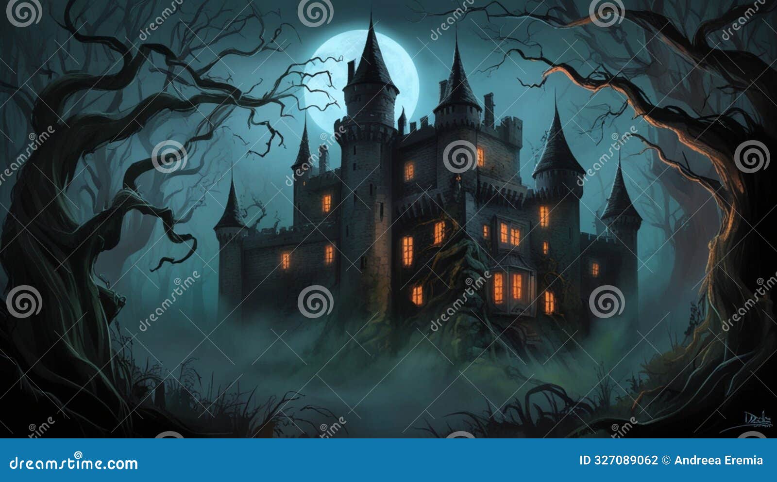 A Foreboding, Ancient, and Decrepit Castle Stands Amidst a Twisted ...