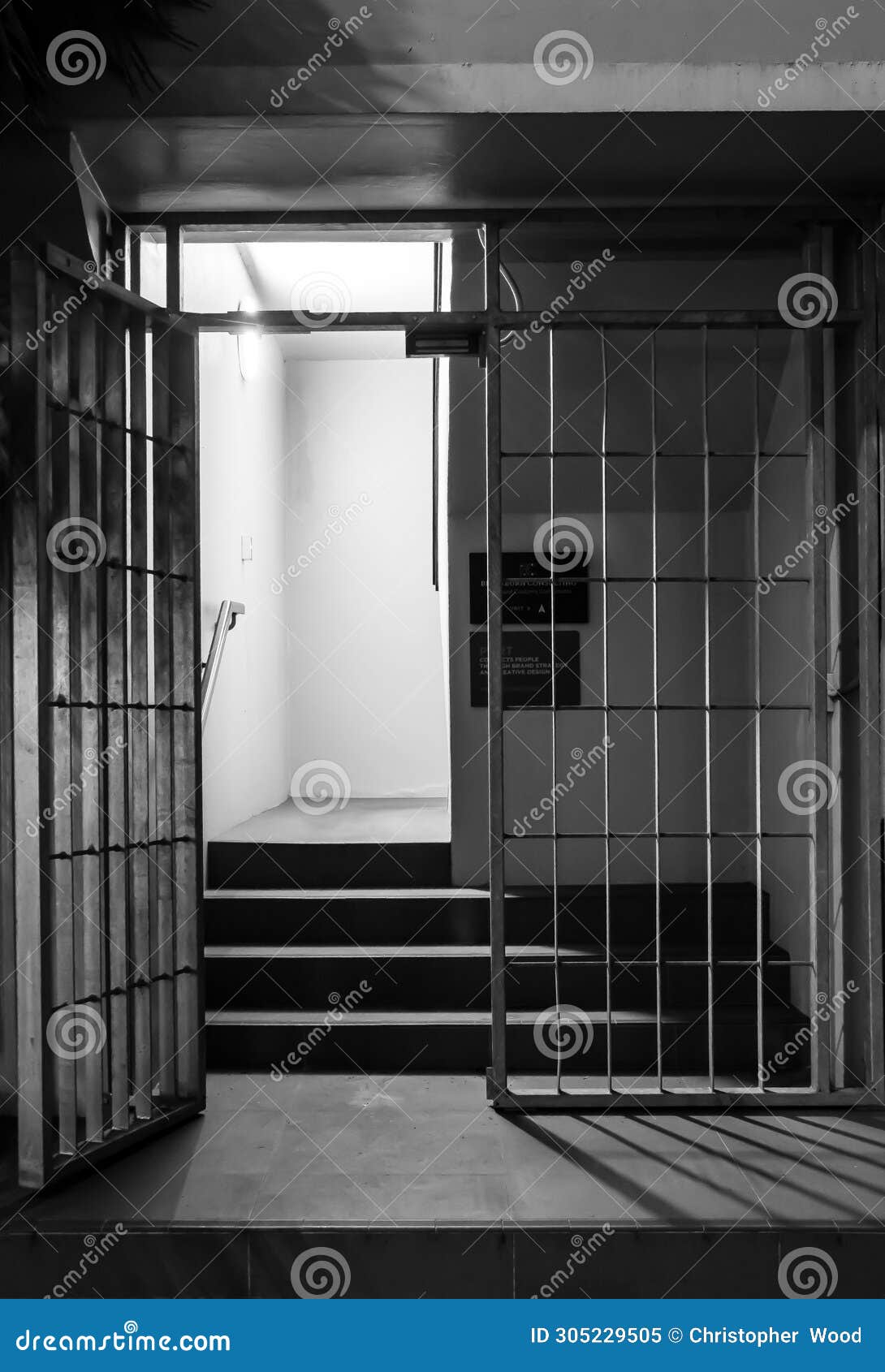 Foreboding Building Entrance. Stock Image - Image of stark, building ...