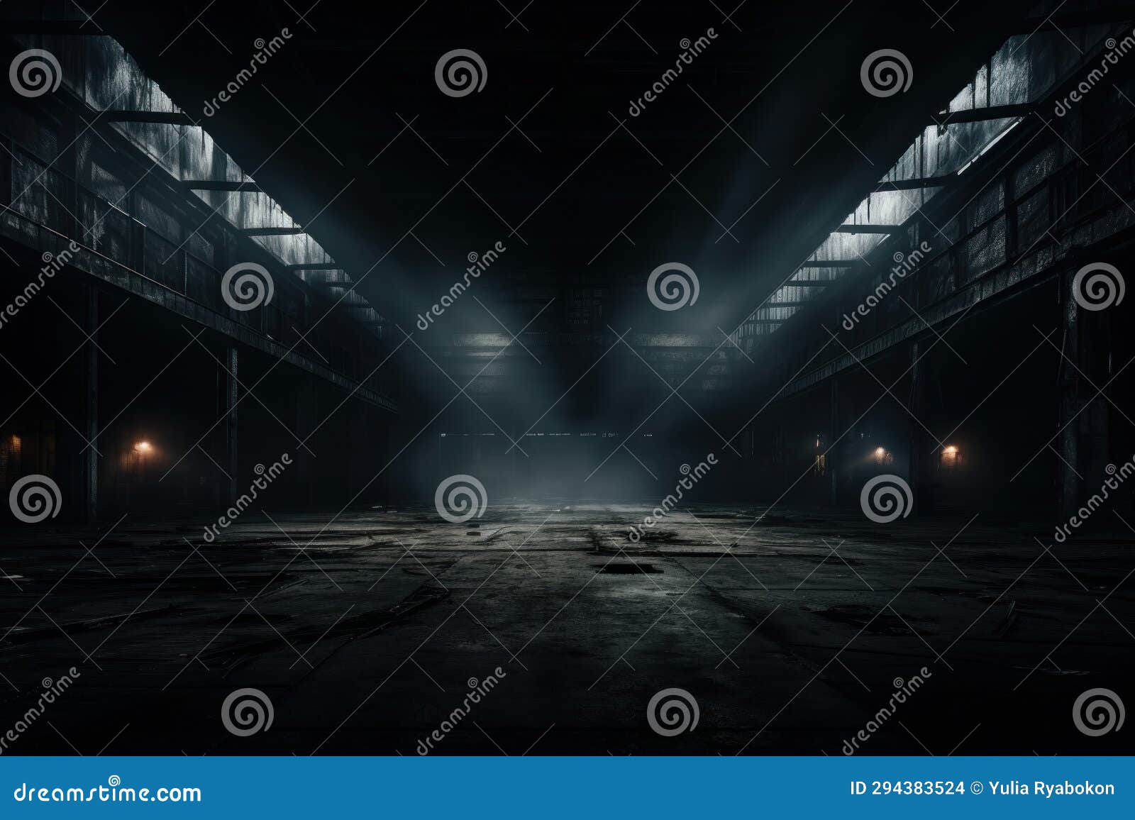 Foreboding Dark Empty Warehouse. Generate Ai Stock Photo - Image of ...